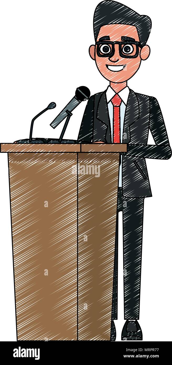 Politician speaking cartoon scribble Stock Vector Image & Art - Alamy