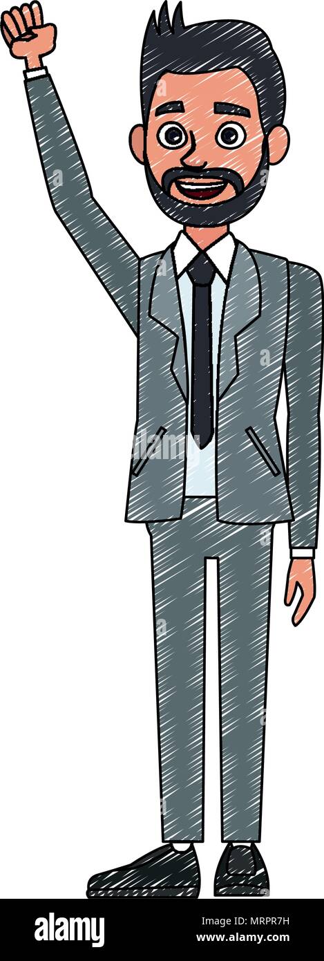 Politician waving cartoon scribble Stock Vector Image & Art - Alamy