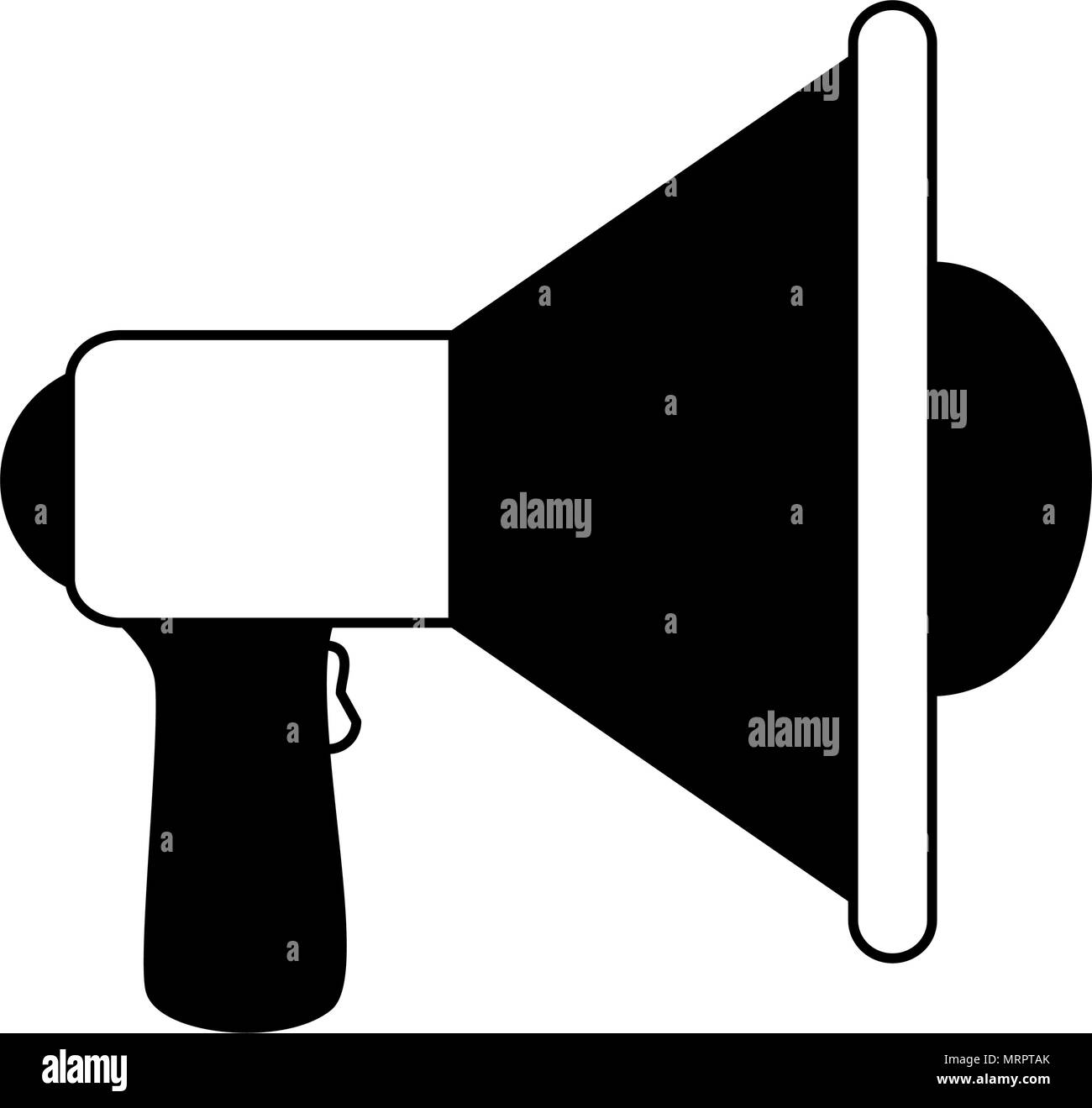 Bullhorn advertiding symbol in black and white Stock Vector Image & Art ...