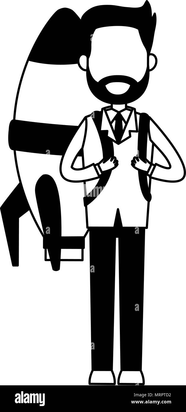 Rocket businessman Black and White Stock Photos & Images - Alamy