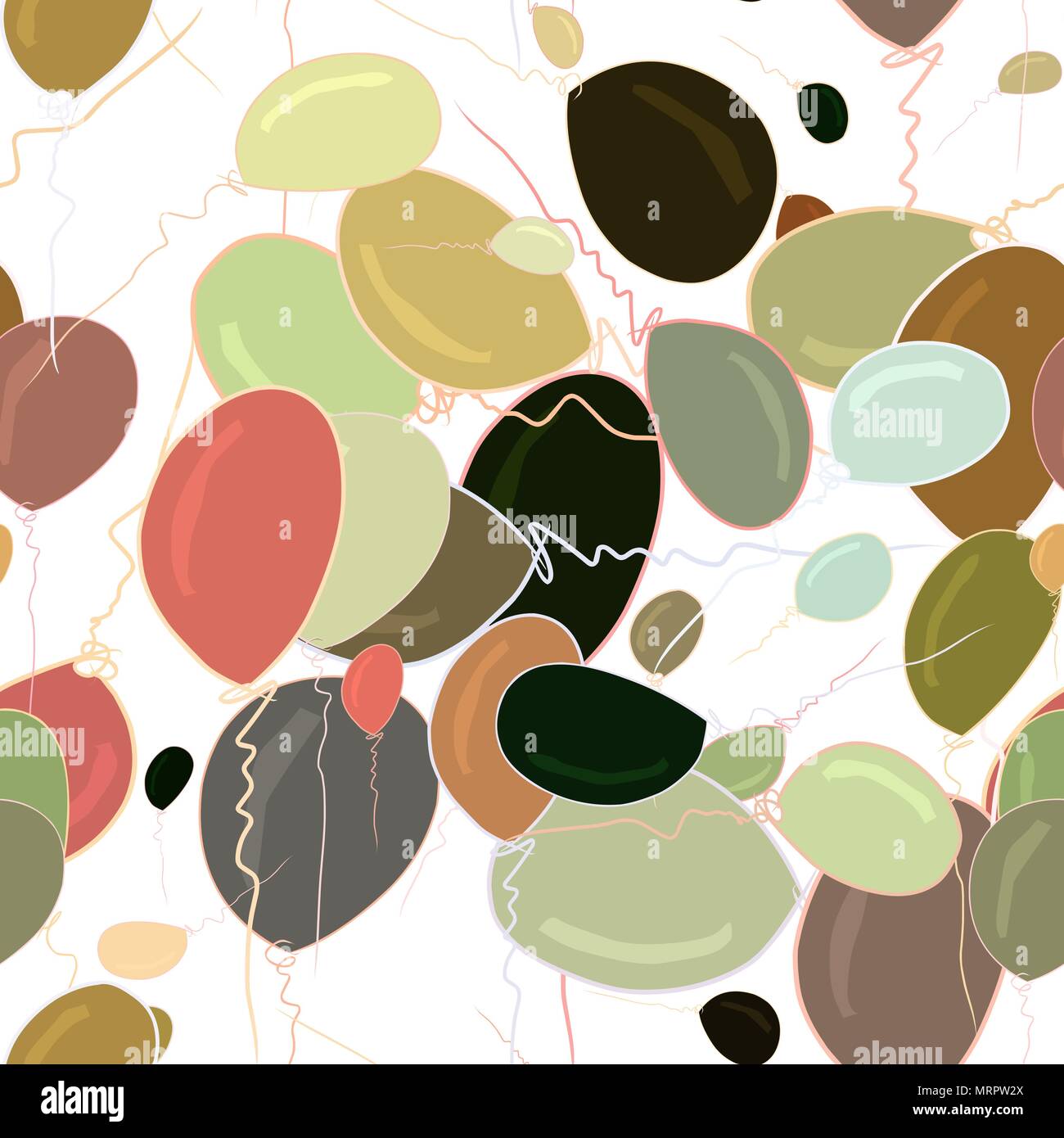 Seamless abstract illustrations of flying balloons, conceptual. Good ...