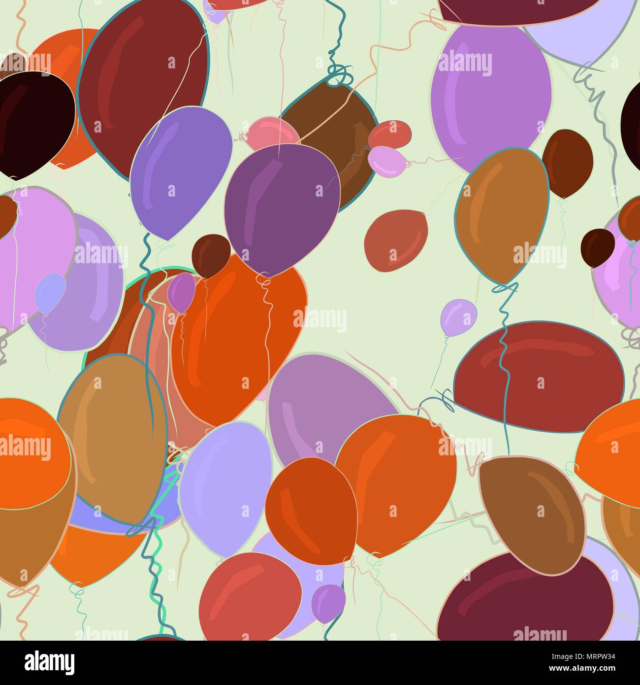 Seamless abstract illustrations of flying balloons, conceptual. Good ...