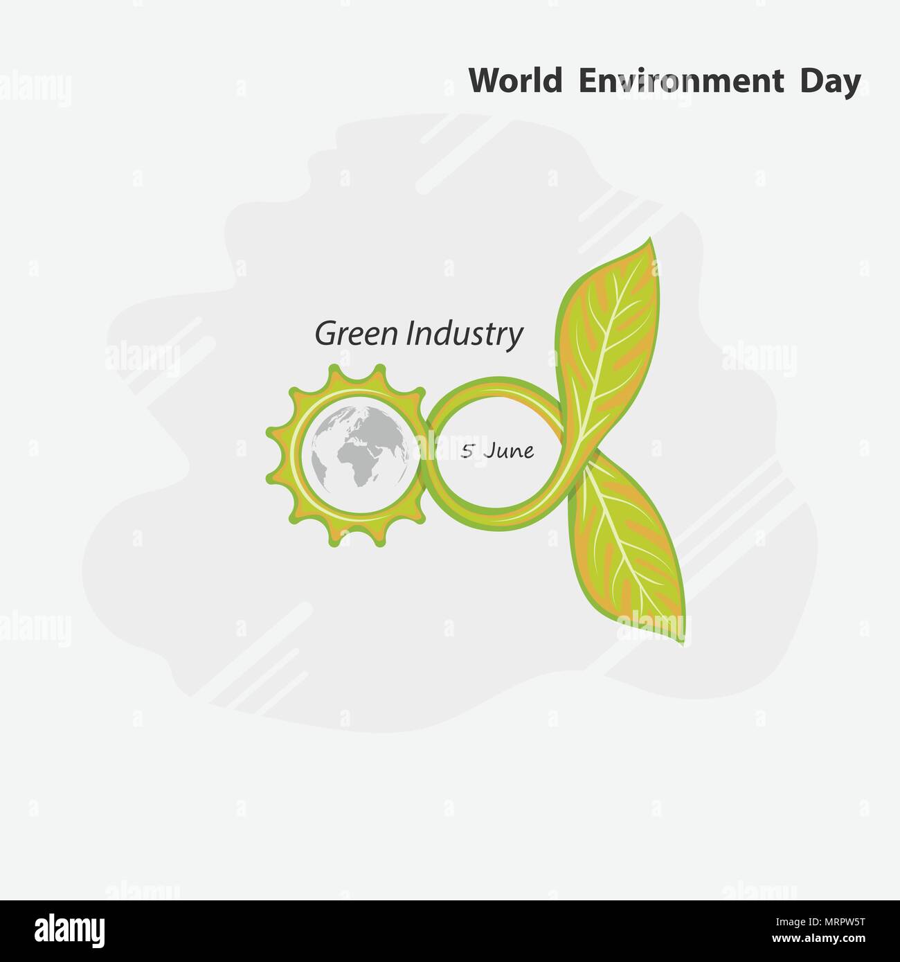 Gear,Infinite and Green concept.Globe and Leaf sign. World Environment ...