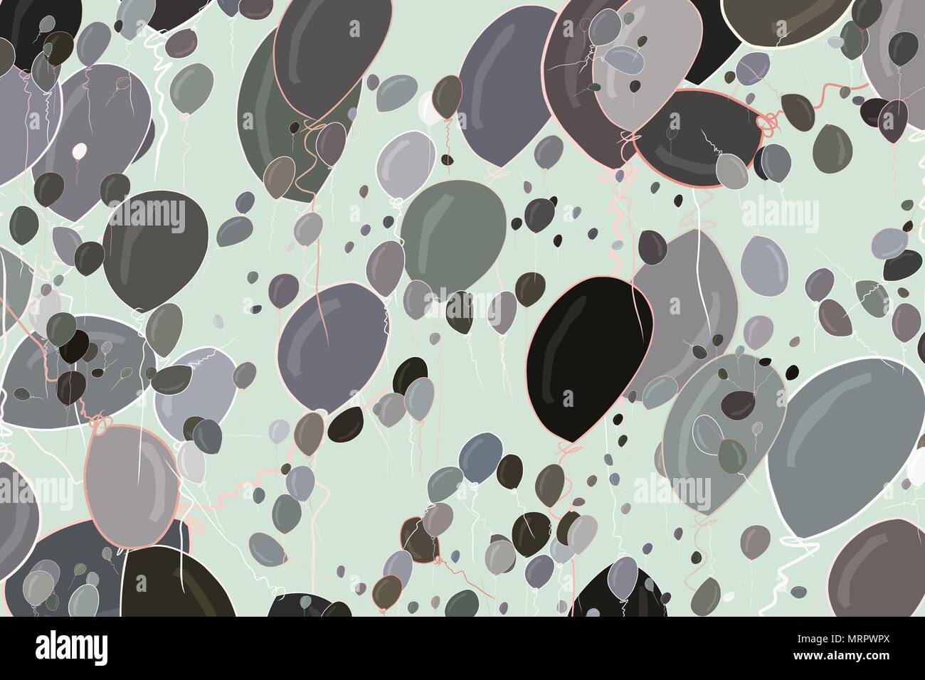 Abstract illustrations of flying balloons, conceptual. Good for design ...