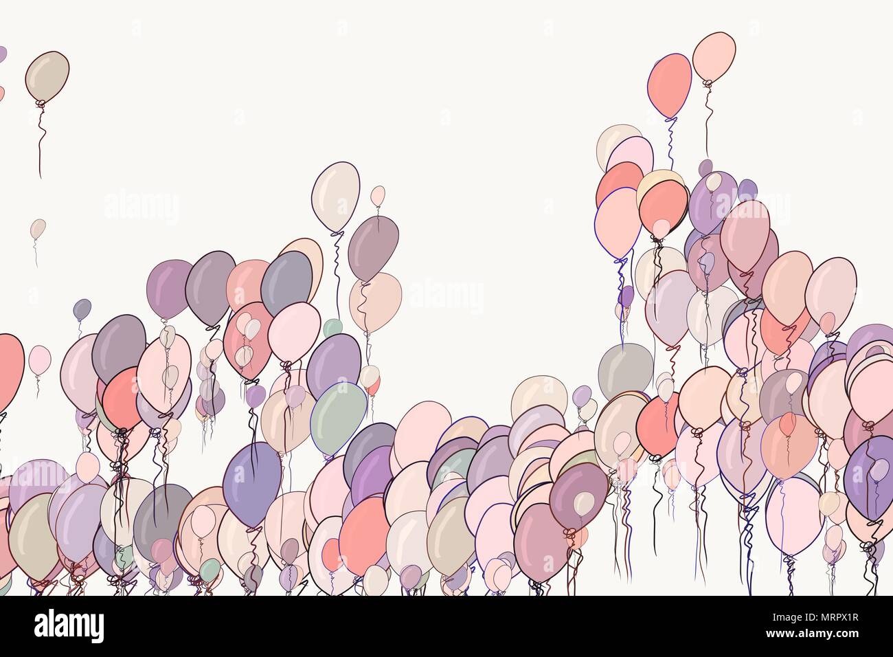 Abstract flying balloons illustrations background. Cartoon style vector ...
