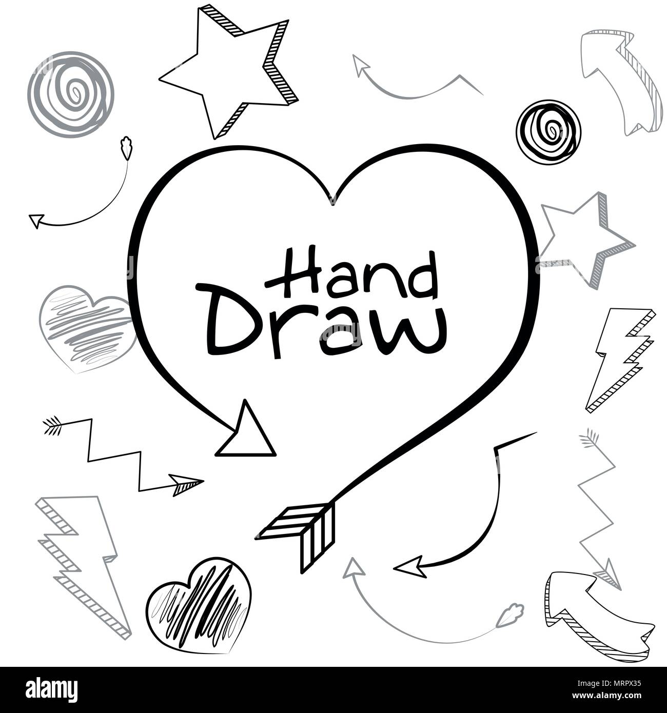 Heart hand draw Stock Vector Image & Art - Alamy