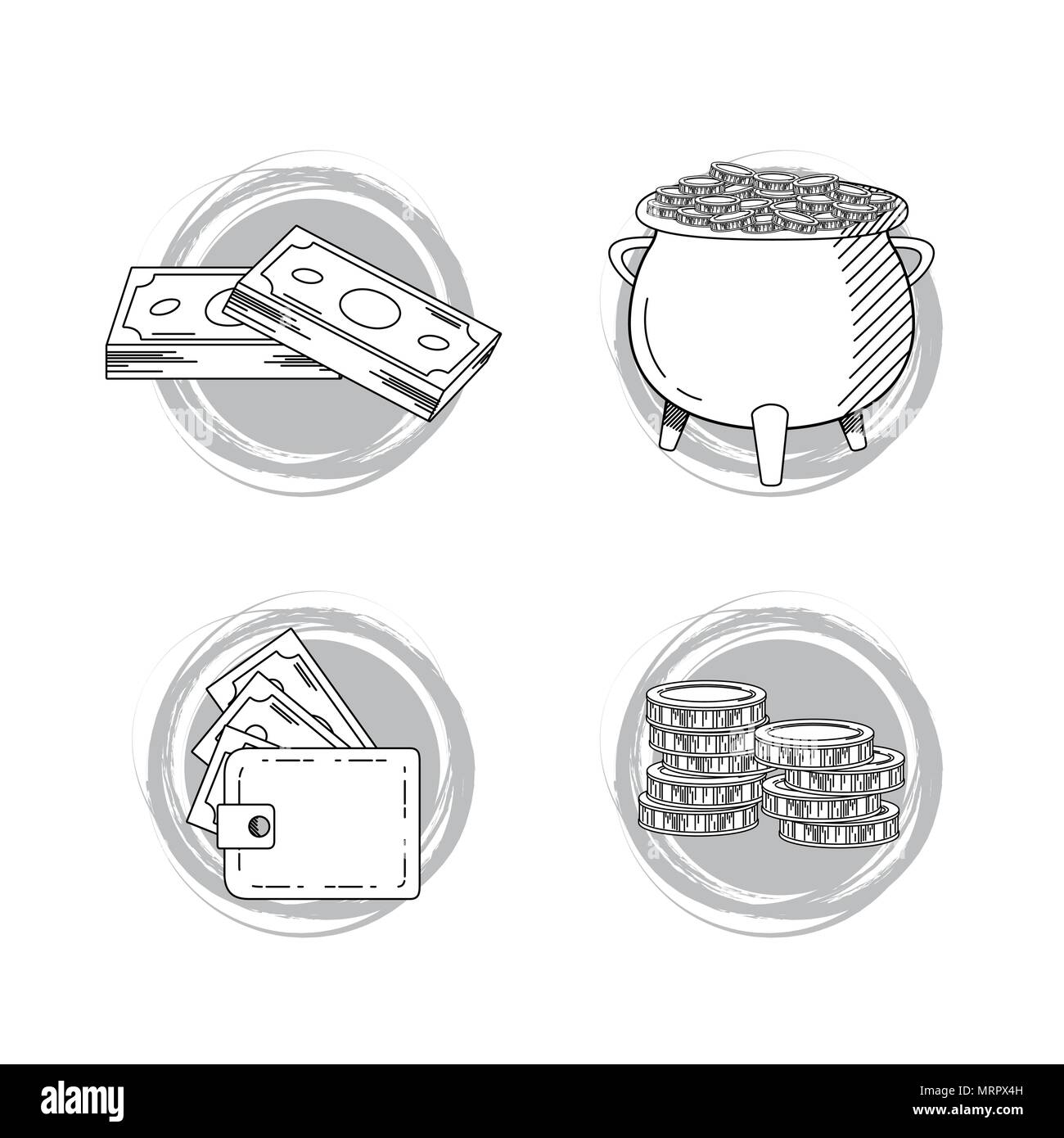 Hand draw money and business cartoons Stock Vector Image & Art - Alamy