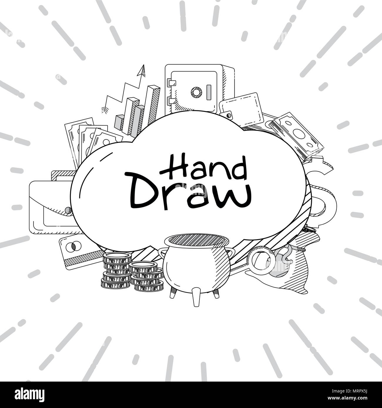 Hand drawing business statistics Black and White Stock Photos & Images ...
