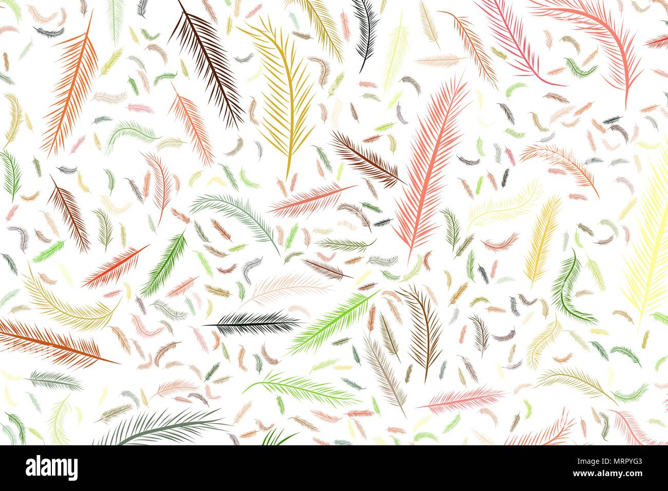 Abstract feather illustrations background. Cartoon style vector graphic ...