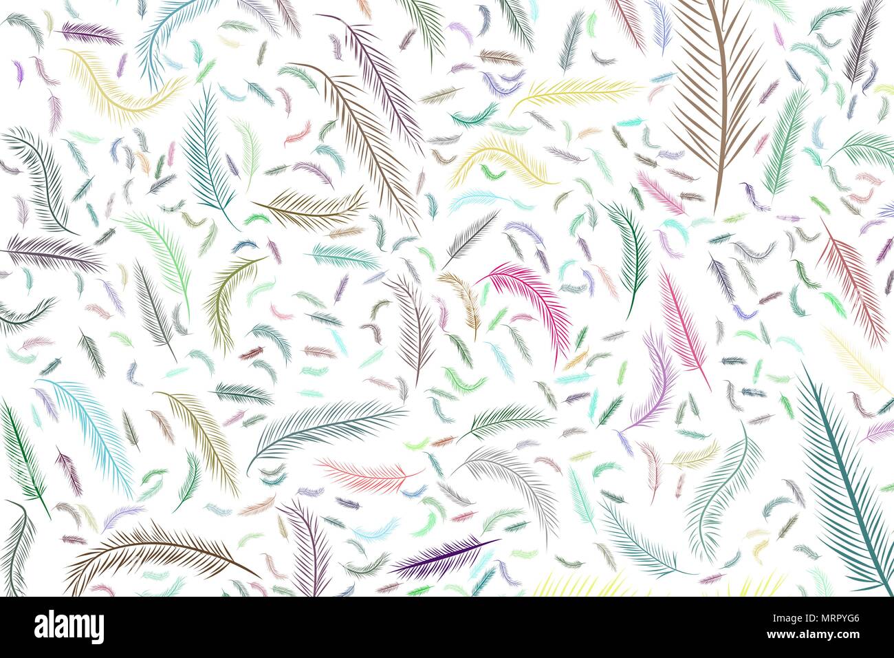 Abstract feather illustrations background. Cartoon style vector graphic ...
