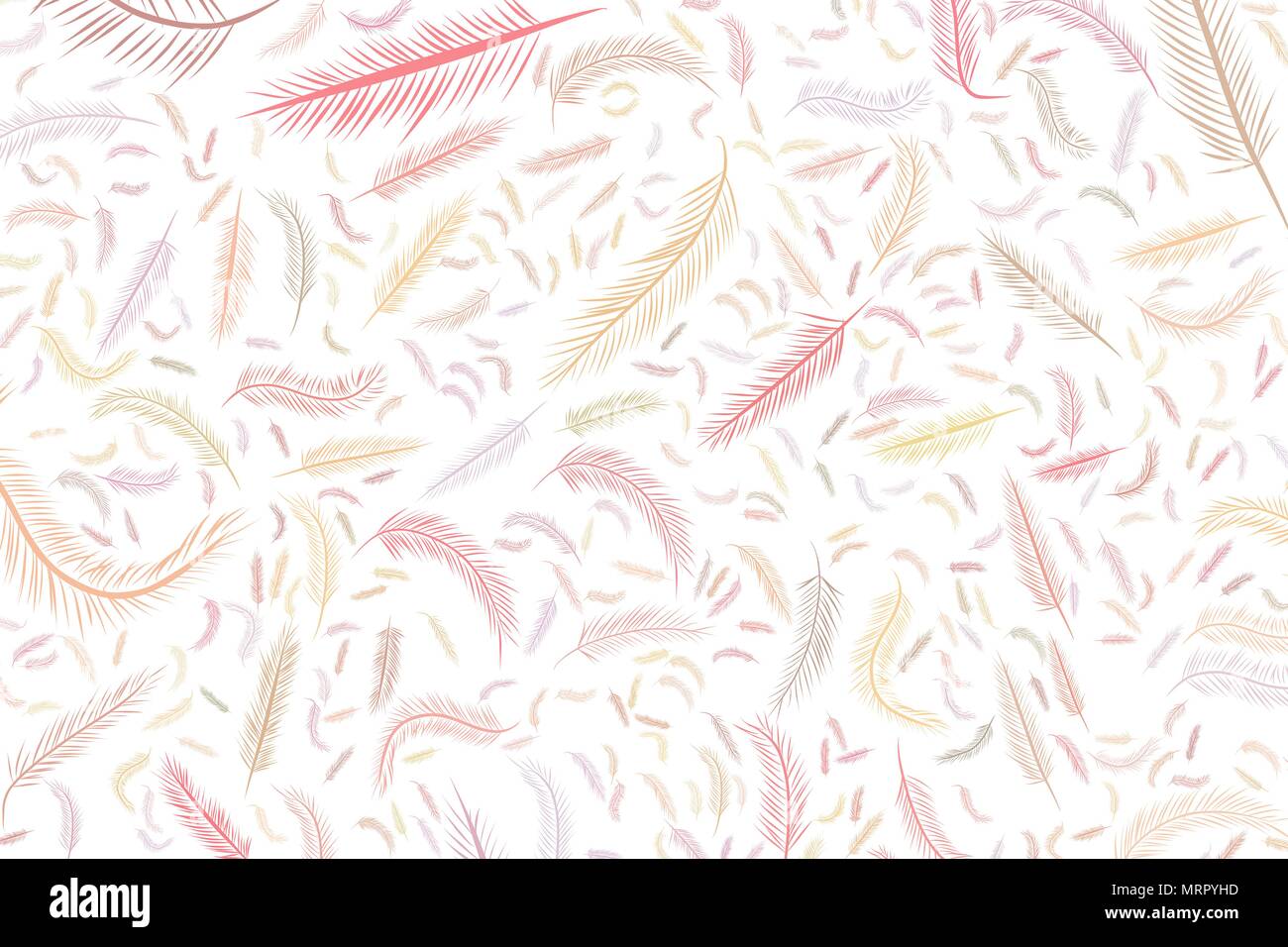 Decorative hand drawn feather illustrations. Good for design texture ...