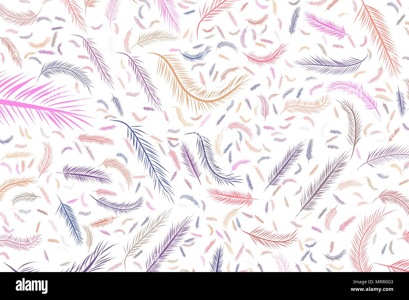 Abstract feather illustrations background. Cartoon style vector graphic ...