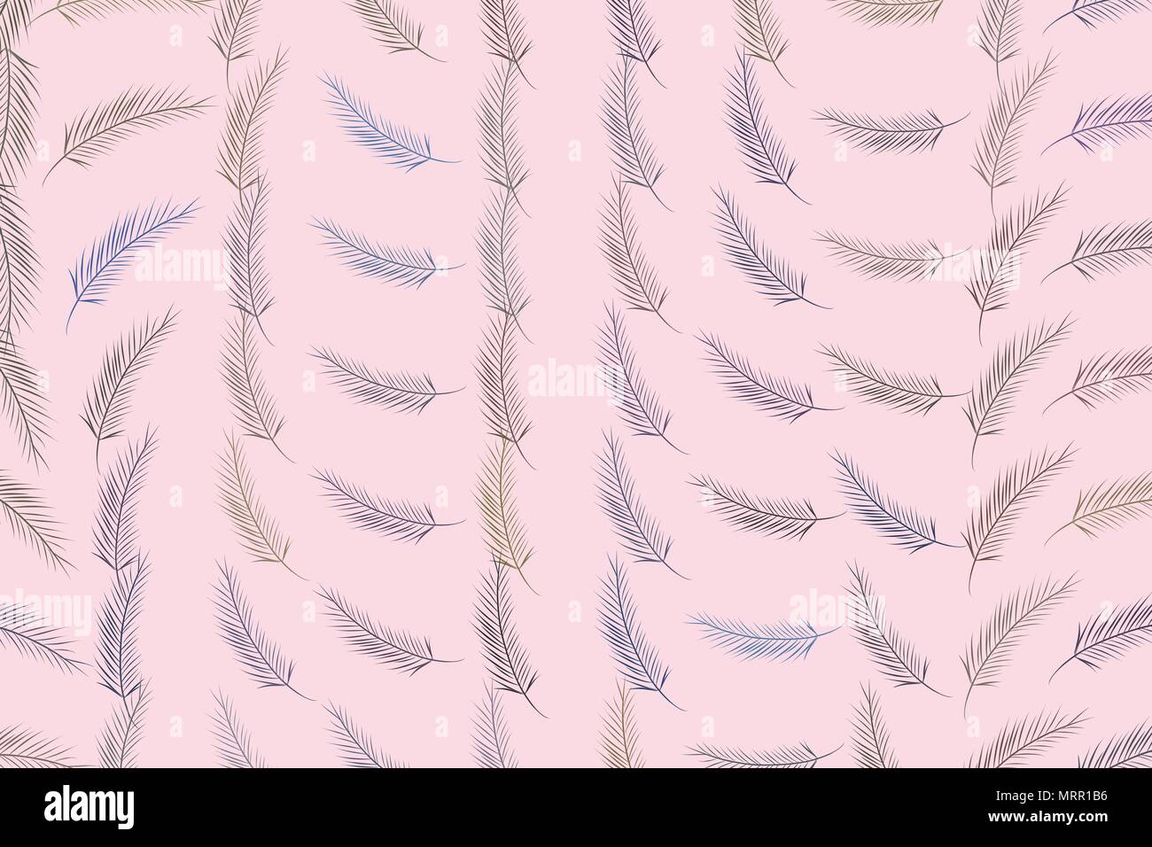 Abstract feather illustrations background. Cartoon style vector graphic ...