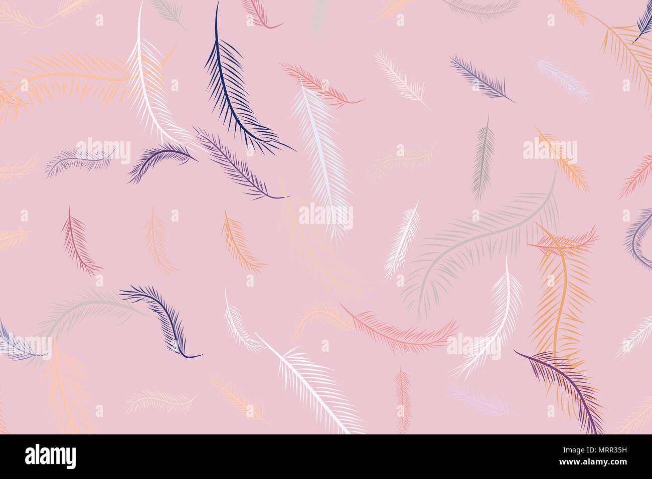 Abstract feather illustrations background. Cartoon style vector graphic ...