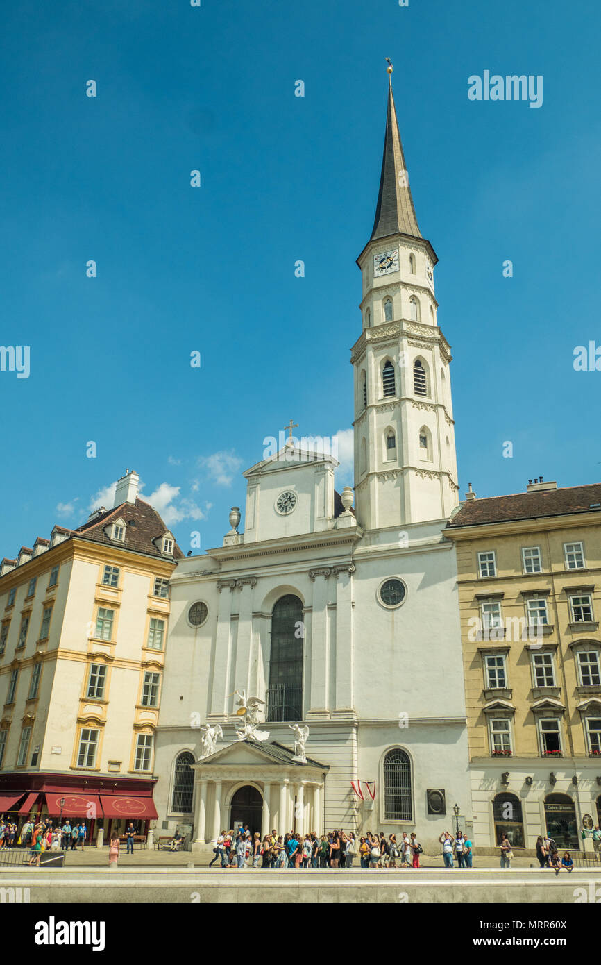 St Michaels Catholic Church, romanesque style, Vienna, Austria Stock ...