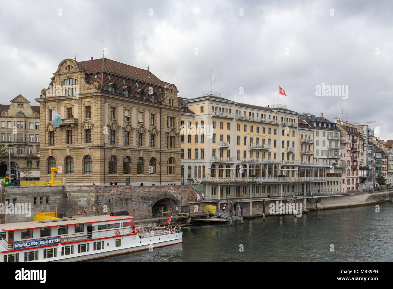 Les Trois Rois Hotel in Basel Stock Photo - Alamy