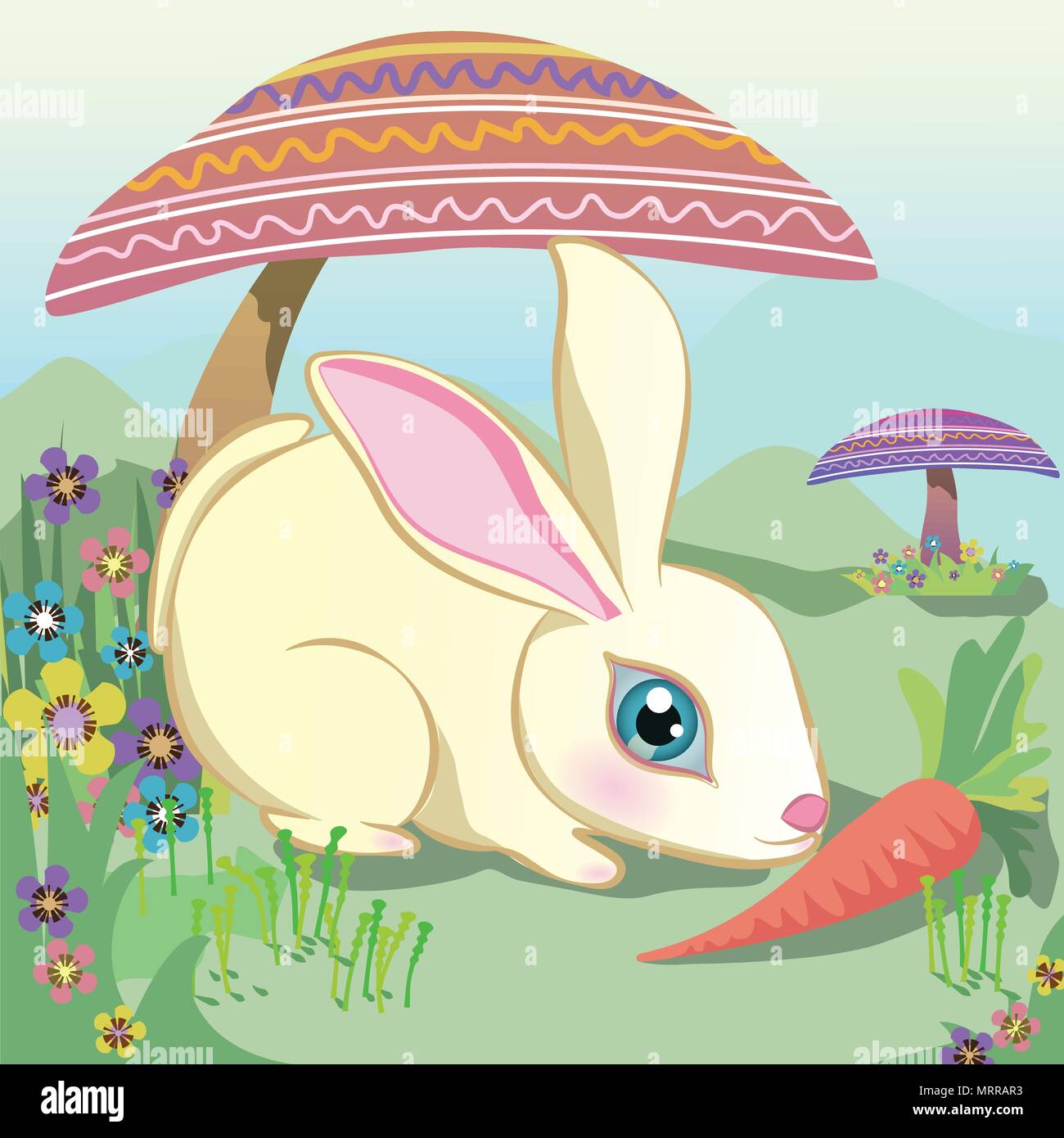 Cartoon illustration cute bunny big hi-res stock photography and images ...