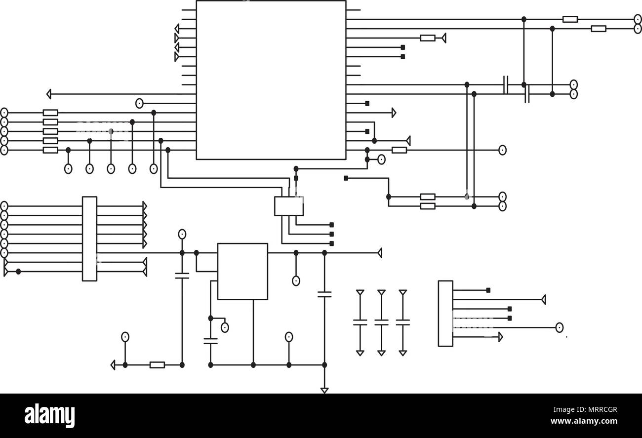 Electric scheme - fantasy technology vector background Stock Vector ...
