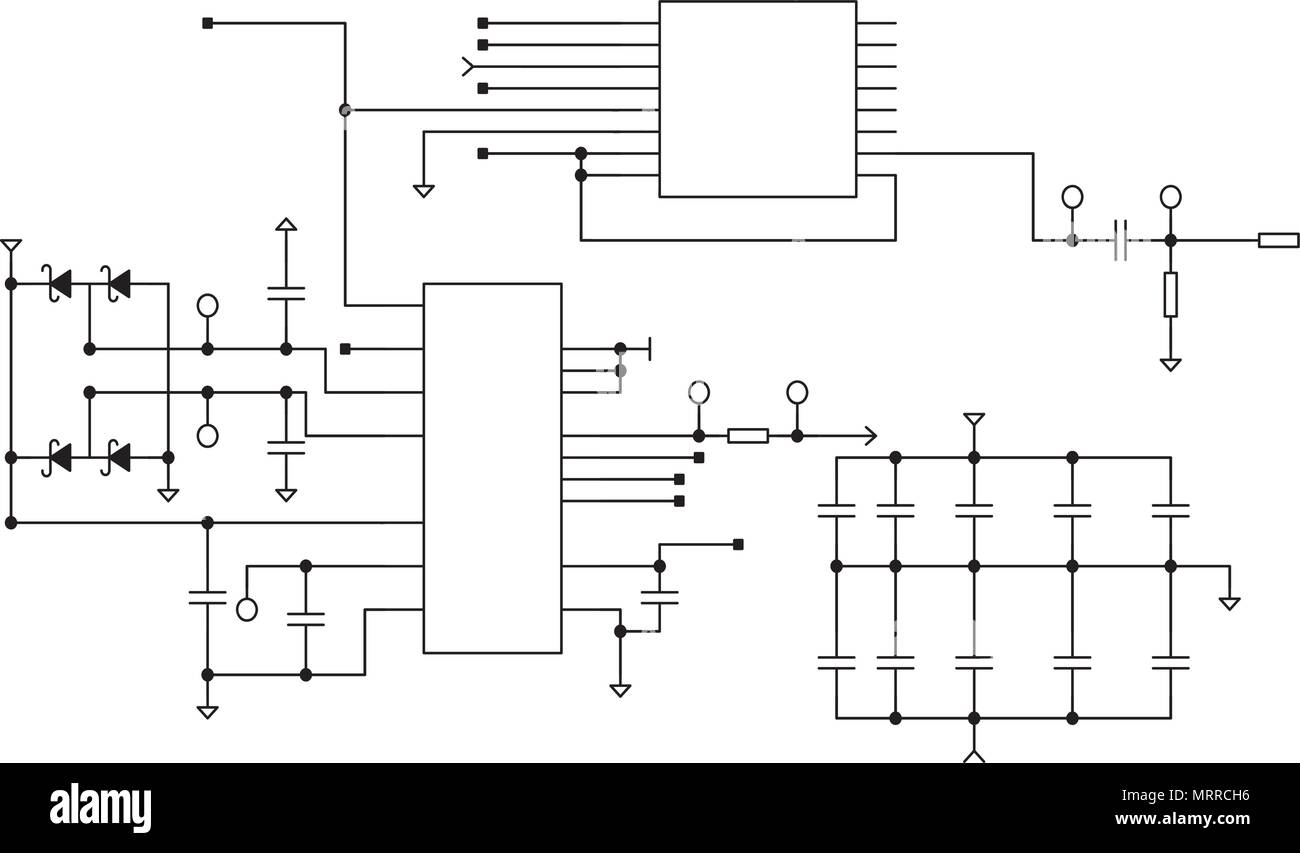 Electric scheme - fantasy technology vector background Stock Vector ...