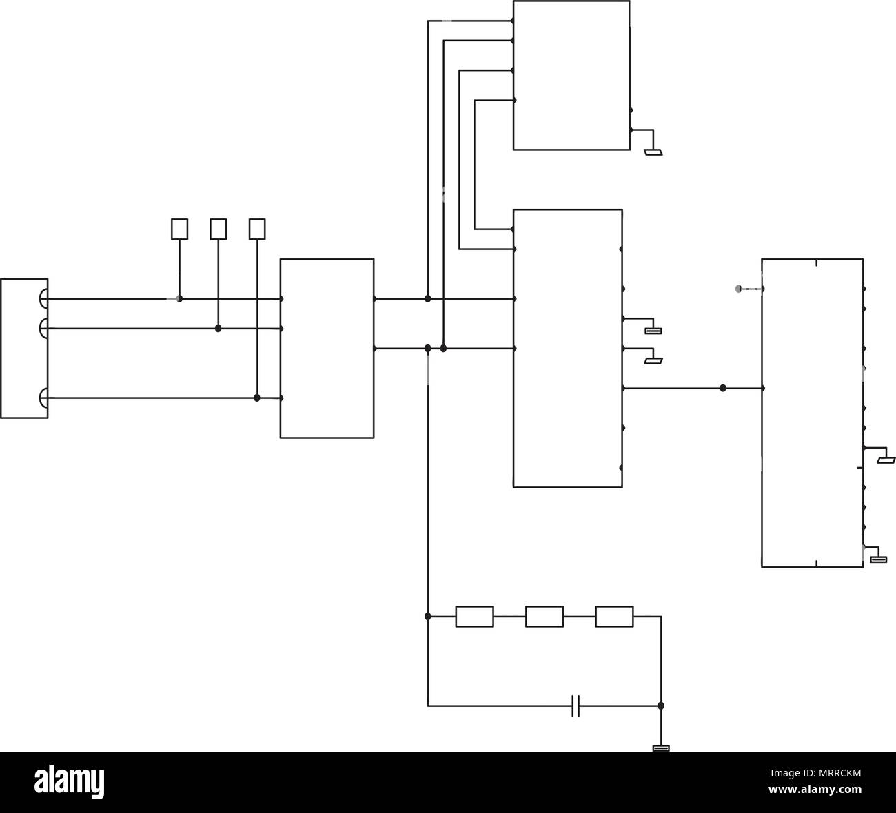 Electric scheme - fantasy technology vector background Stock Vector ...