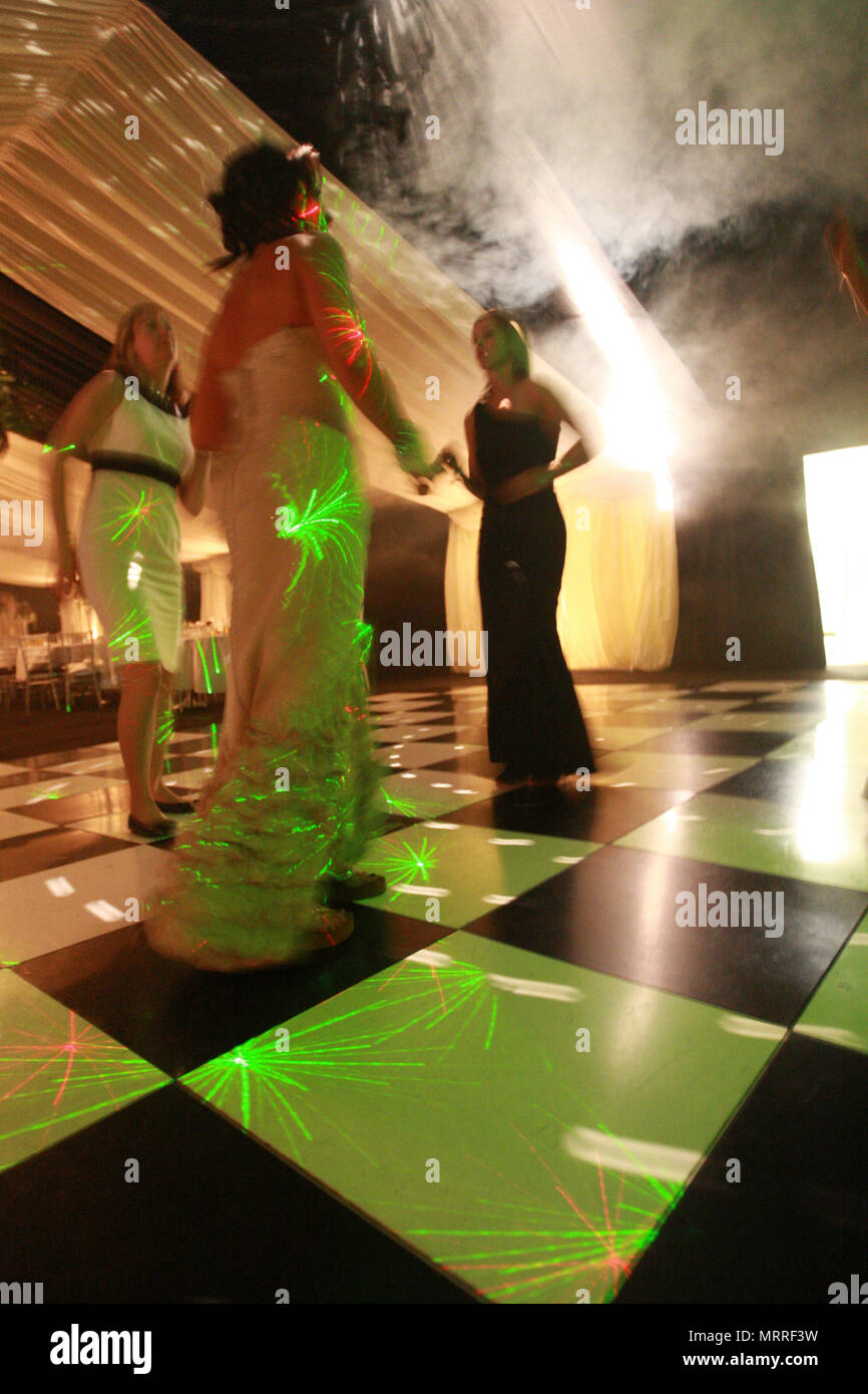 Laser light show on a wedding dance floor Stock Photo - Alamy