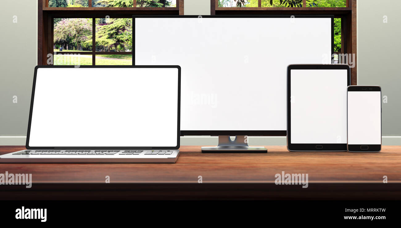 Set of realistic blank monitors, responsive design. Computer monitor ...