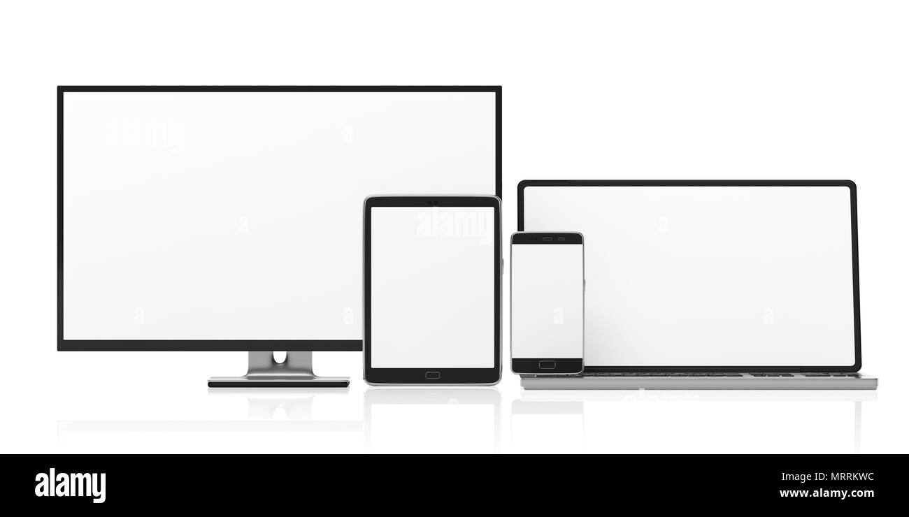 Set of realistic blank monitors, responsive design. Computer monitor ...