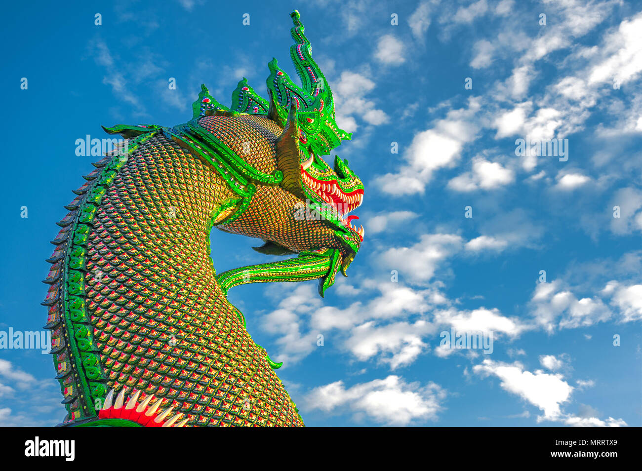 ‘NAGA’ mythological giant serpent statue. Colorful and intricate ...