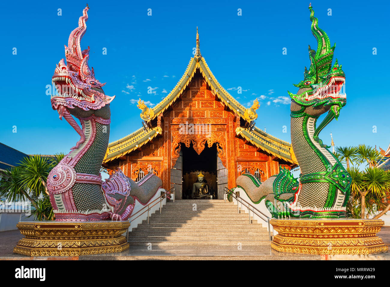 Mystical serpent statues spiritually stand guarding and protecting the ...