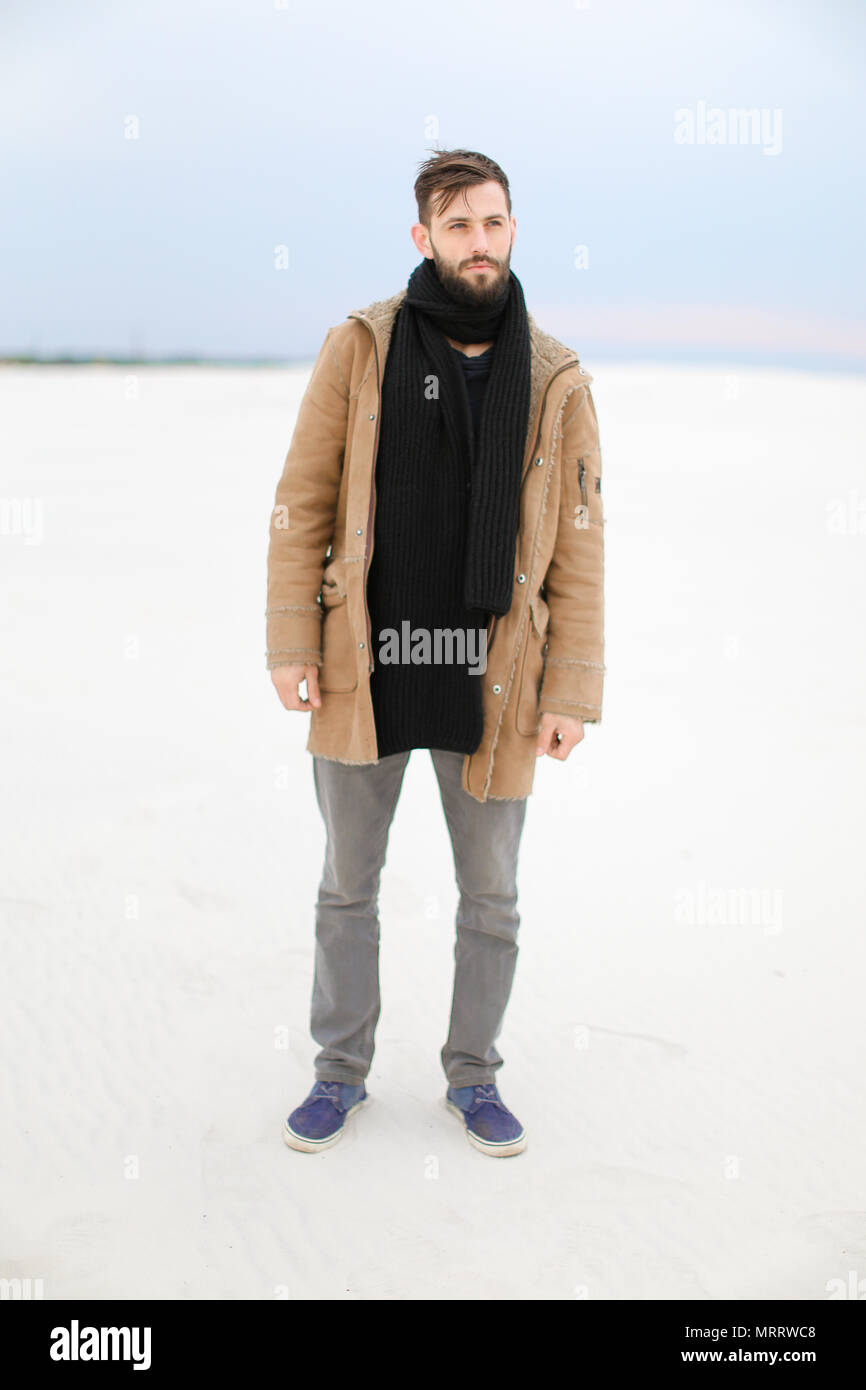 Young Man Wearing Coat Scarf High Resolution Stock Photography and ...