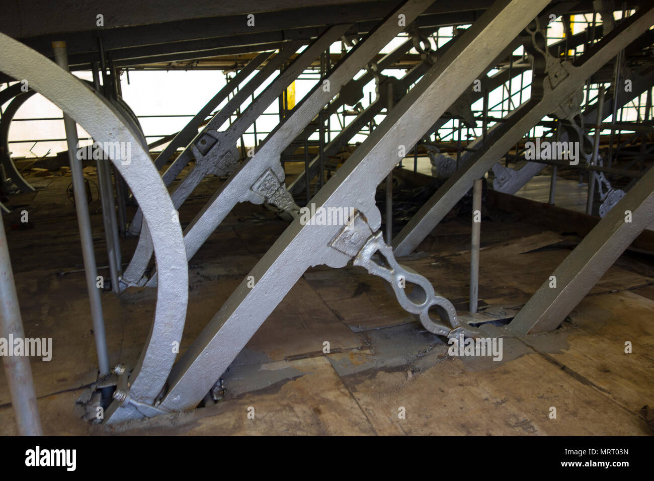 The Iron Bridge, conservation work, Ironbridge, Shropshire, England, UK ...