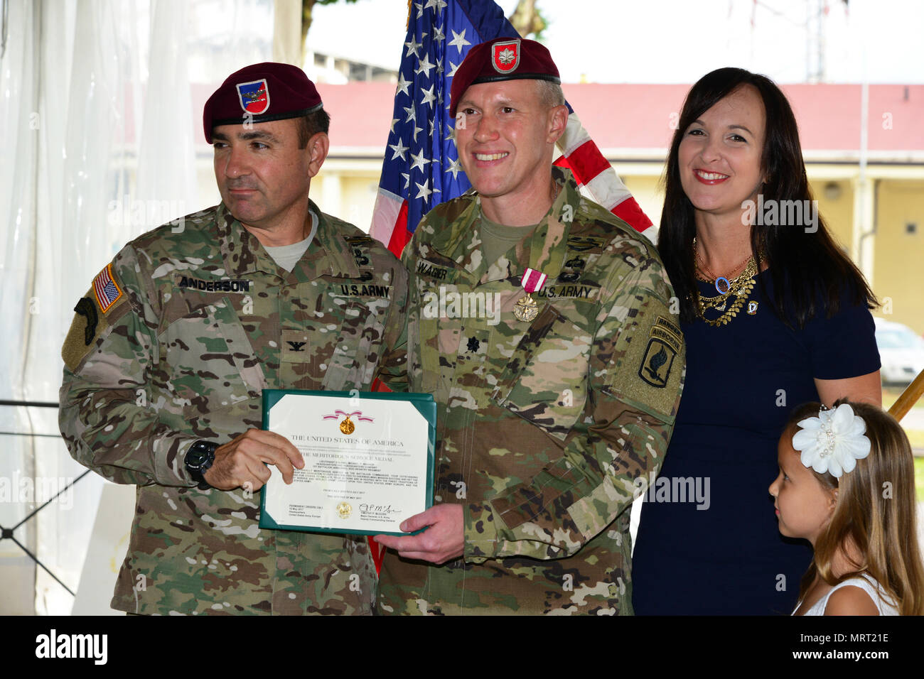 U. S. Army Paratrooper Col. Gregory K. Anderson (left), commander of ...