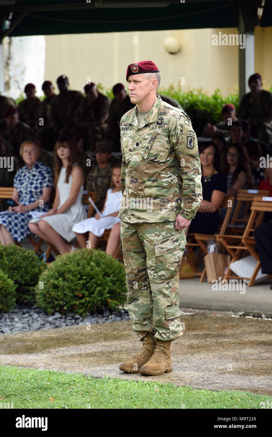 U. S. Army Paratrooper Lt. Col. Michael P. Wagner, outgoing commander ...