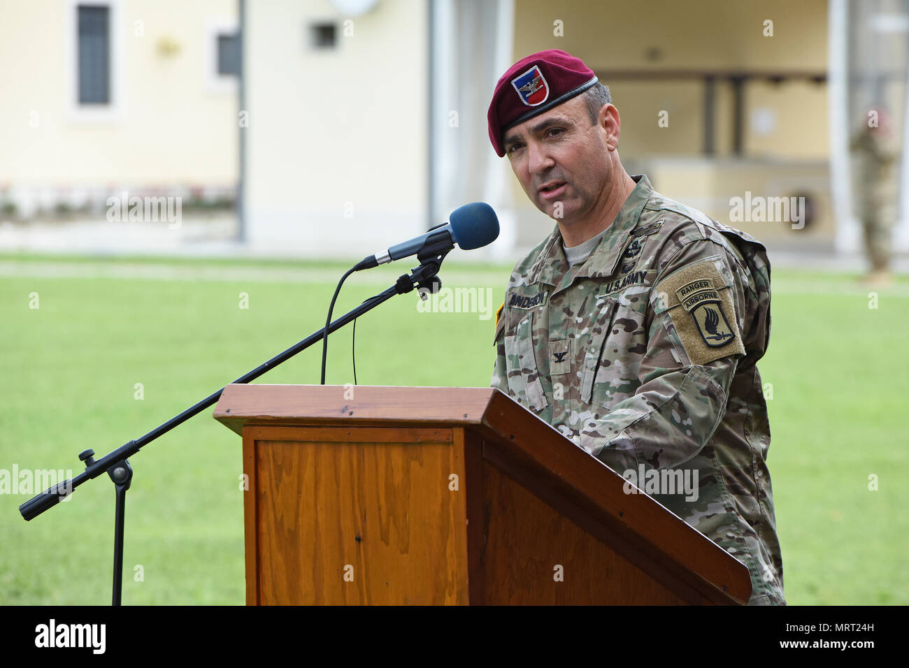 U. S. Army Paratrooper Col. Gregory K. Anderson, commander of the 173rd ...