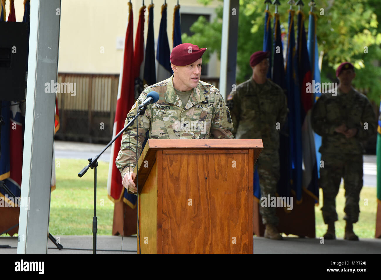 U. S. Army Paratrooper Lt. Col. Michael P. Wagner, outgoing commander ...