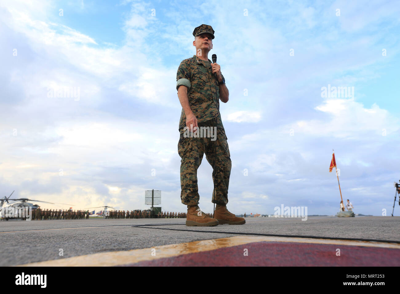 U.S. Marine Corps Maj. Gen. Russal A. Sanborn delivers a speech during ...