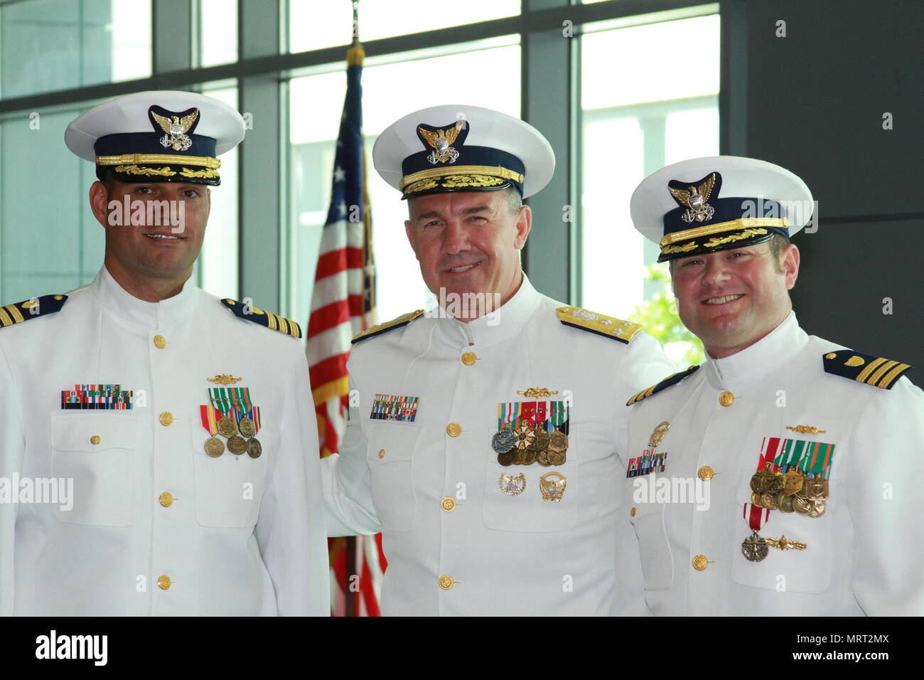 Left to right: Coast Guard Cmdr. Robert S. Mohr, Vice Adm. Karl L ...