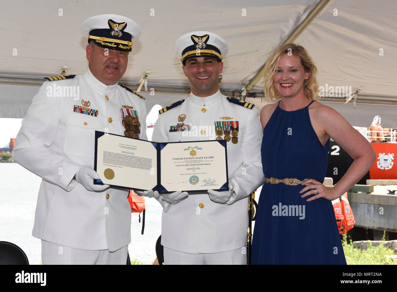 NEW YORK - Coast Guard Capt. Michael Day (left), commander Coast Guard ...