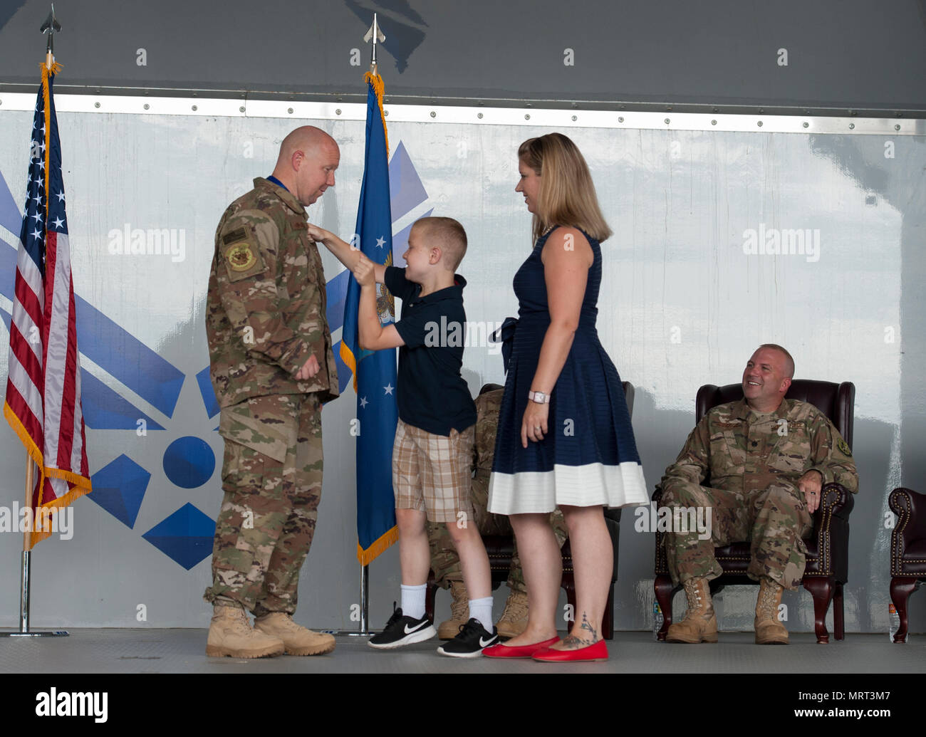 Family members tack on Chief Master Sgt. Brandon Dunston, 74th Aircraft ...