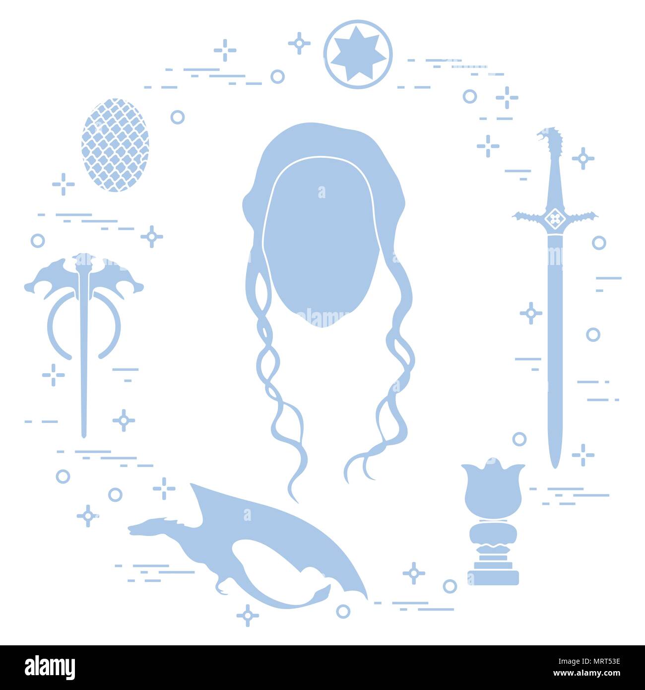 Symbols and heroes of the popular fantasy television series. Art and ...