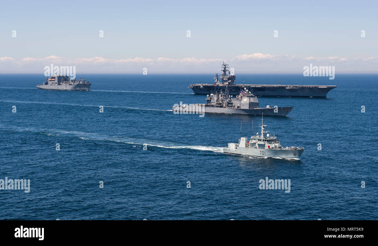 170627-N-TJ319-659 ATLANTIC OCEAN (June 27, 2017) The aircraft carrier ...