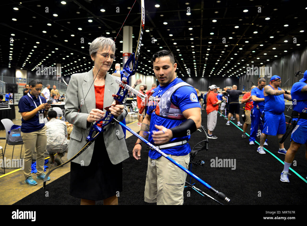 Secretary of the Air Force Heather Wilson becomes familiarized with a ...