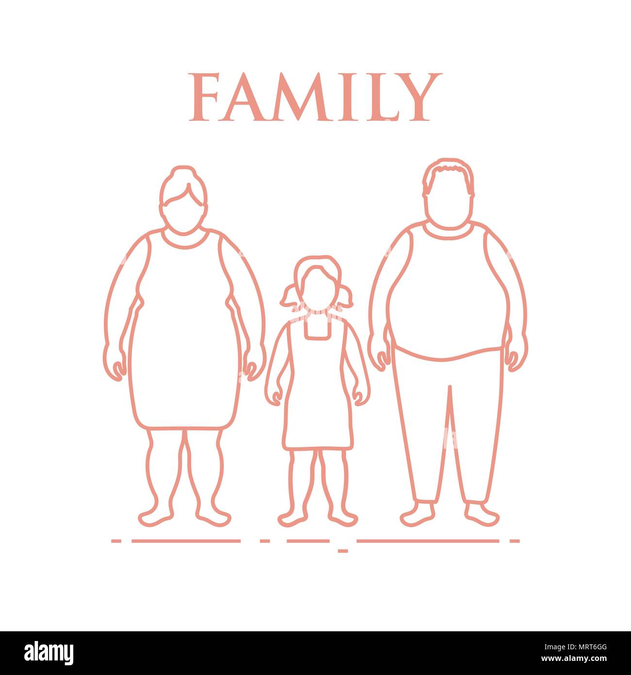 Overweight family portrait Cut Out Stock Images & Pictures - Alamy