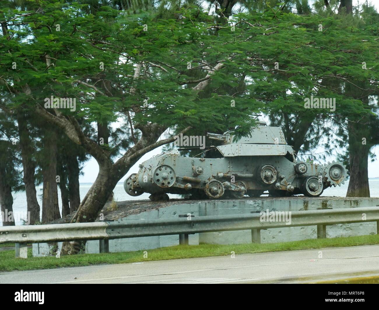 World War 11 relics Japanese tanker at Beach Road, Saipan Stock Photo ...