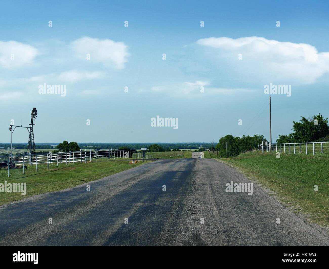 Scenic view of backroads showing countryside and ranches to the ...