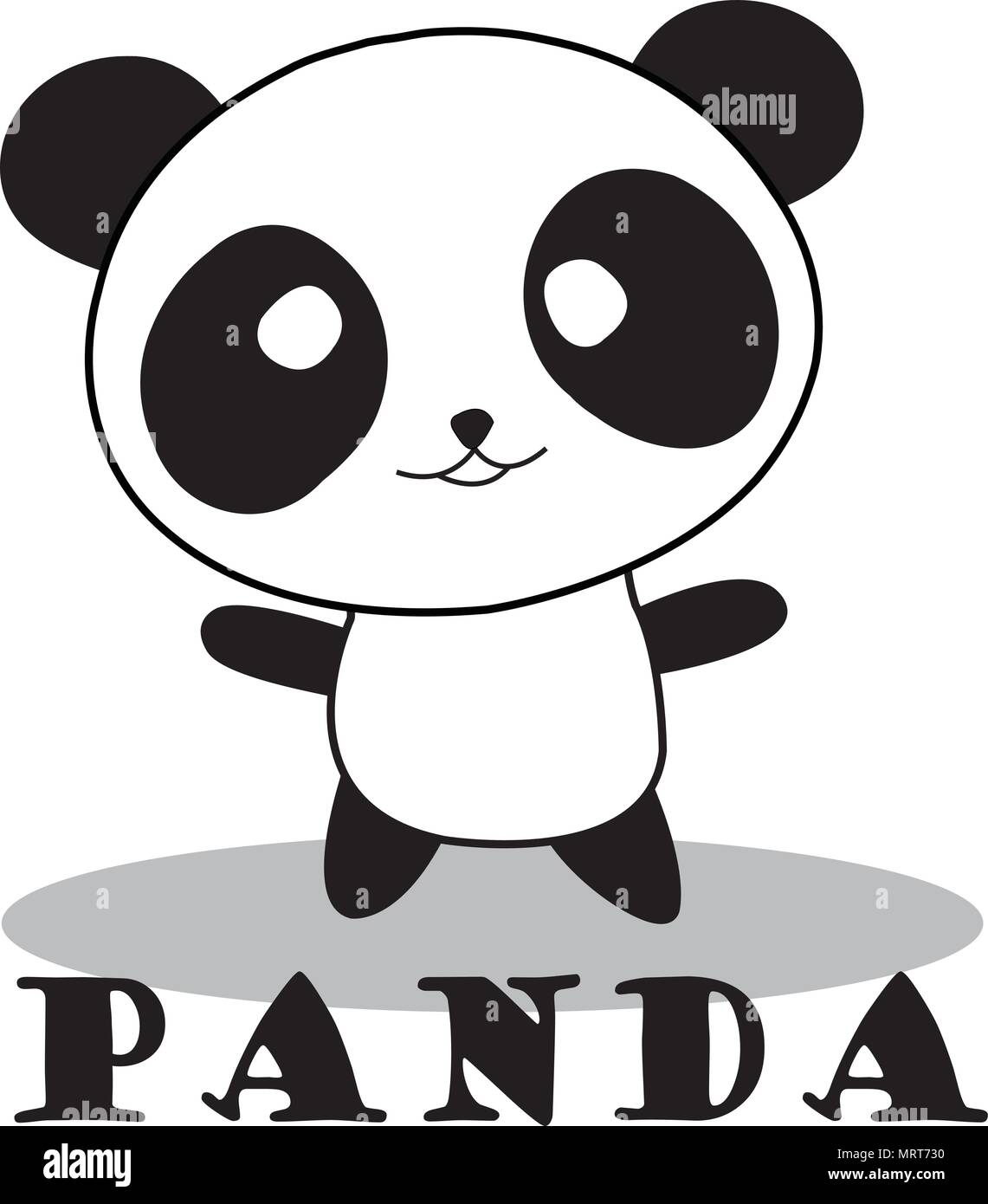 Giant Panda label - vector illustration - Illustration Stock Vector ...