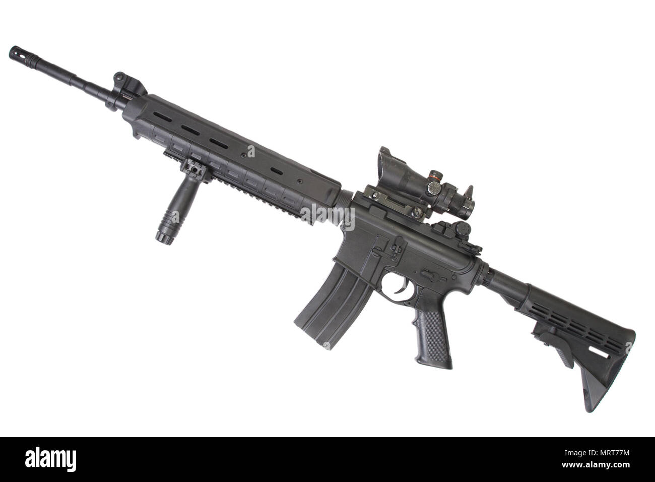 Designated marksmans rifle rifle isolated on a white background Stock ...