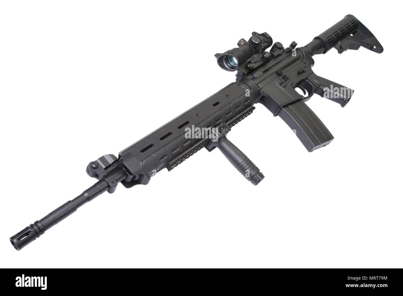 Designated marksmans rifle rifle isolated on a white background Stock ...