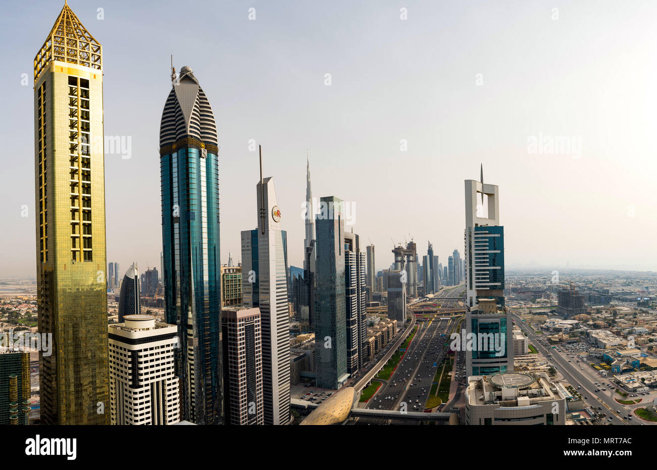 Dubai, United Arab Emirates - April 3, 2018: Modern skyscrapers of ...