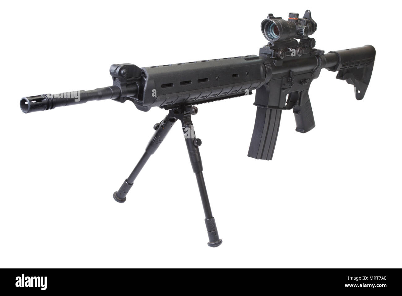 Designated marksmans rifle rifle isolated on a white background Stock ...